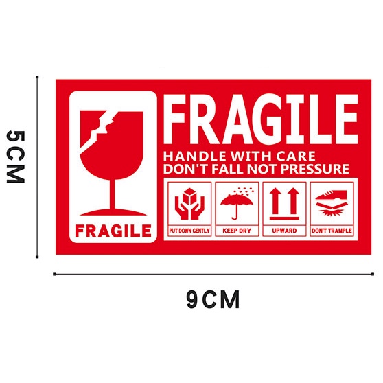 Fragile sticker / handle with care sticker 90mm x 54mm (1pc) | Shopee ...