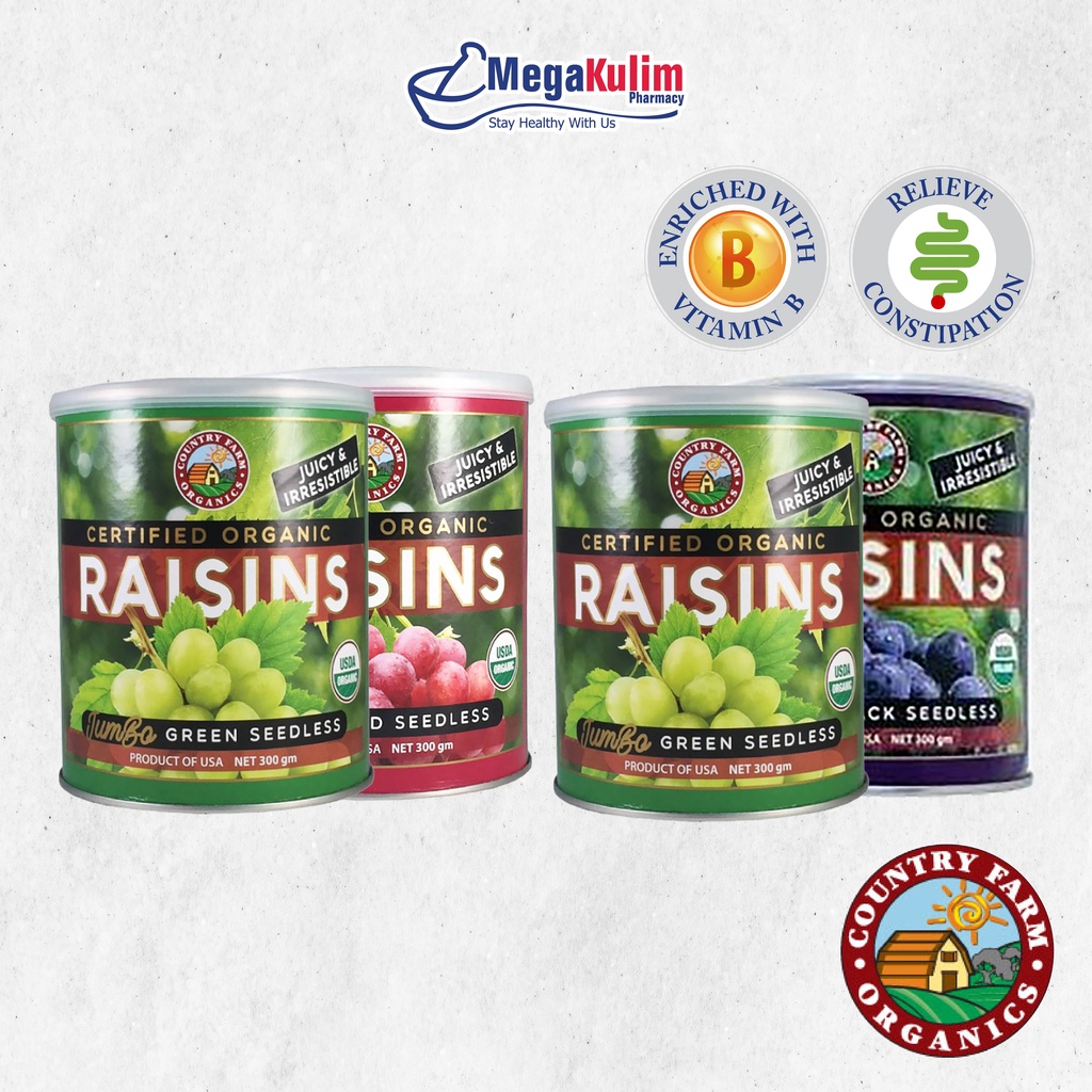 Country Farm Organics Certified Organic Jumbo Raisin (2 X 300g ...