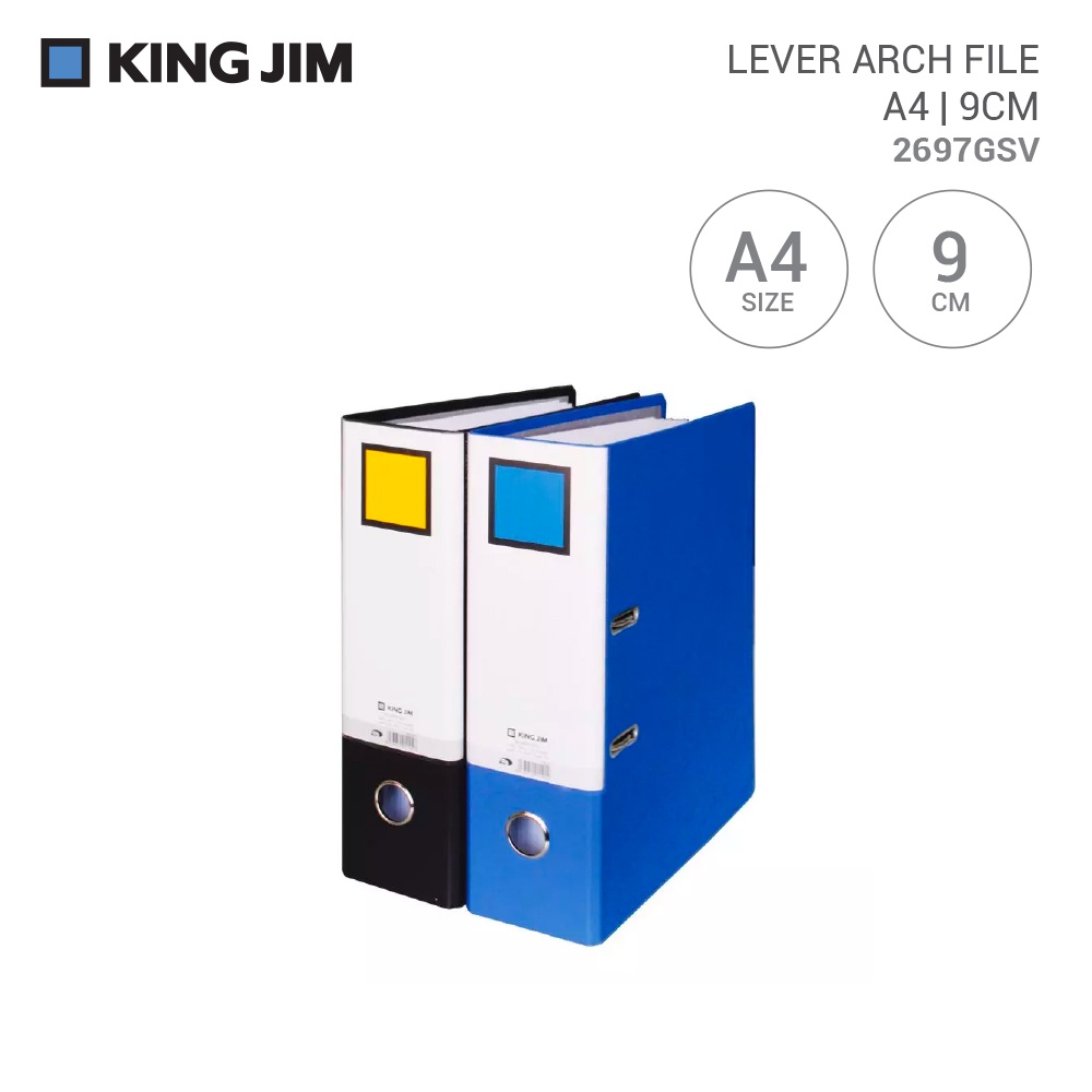 KING JIM 2697GSV Lever Arch File A4 | 9cm (Approx. Capacity 700 Sheets ...