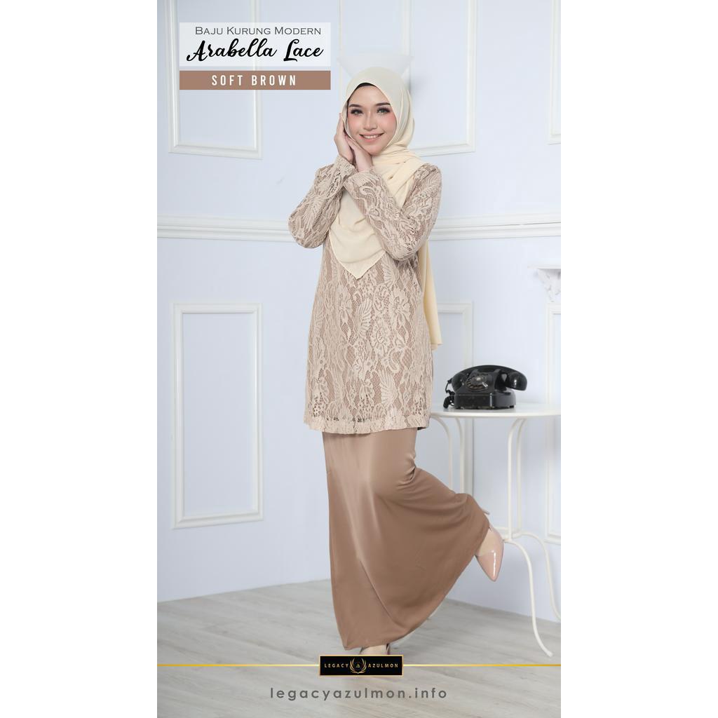 ARABELLA LACE KURUNG MODERN (SOFT BROWN) | Shopee Malaysia