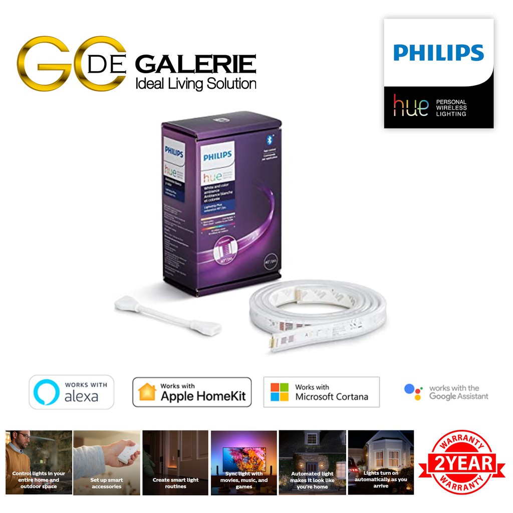 Philips Hue Light Strip Extension 1m - White and colour ambiance ...
