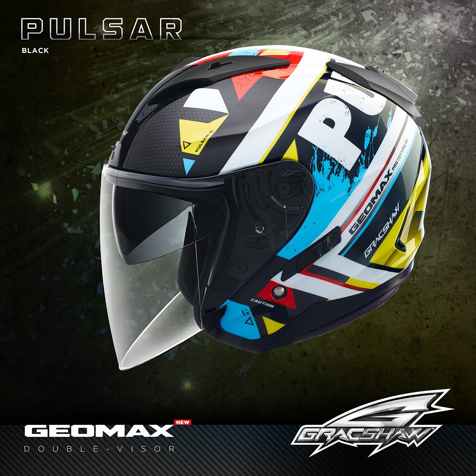 [CLEARANCE] GRACSHAW GEOMAX DOUBLE VISOR ASEAN HELMET G555 BIG SIZE ...
