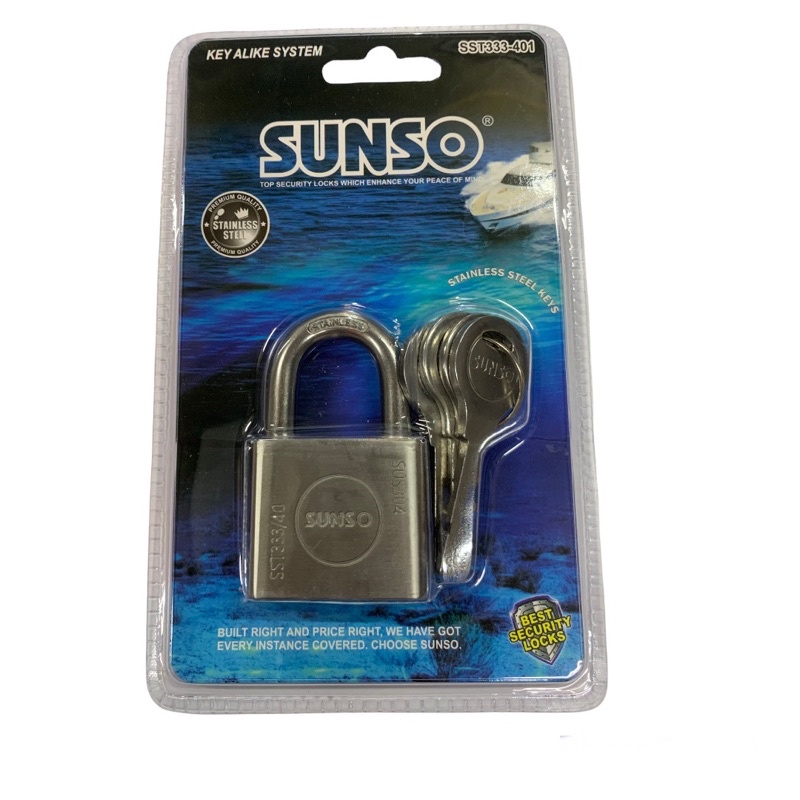 100% ORIGINAL Sunso #304 Stainless Steel Chrome Pad Lock | Shopee Malaysia