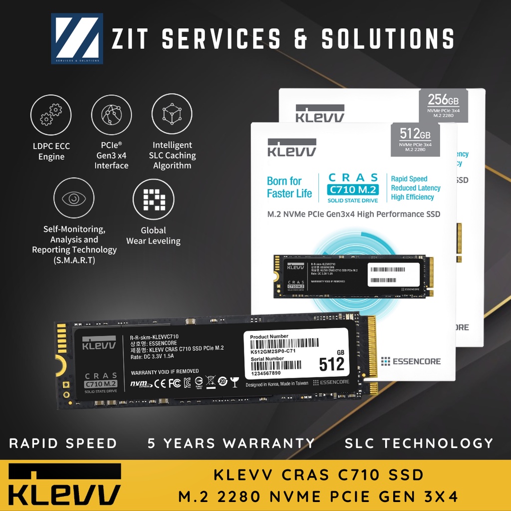 KLEVV CRAS C710 SSD M.2 NVME PCIE GEN 3x4 SSD | Shopee Malaysia