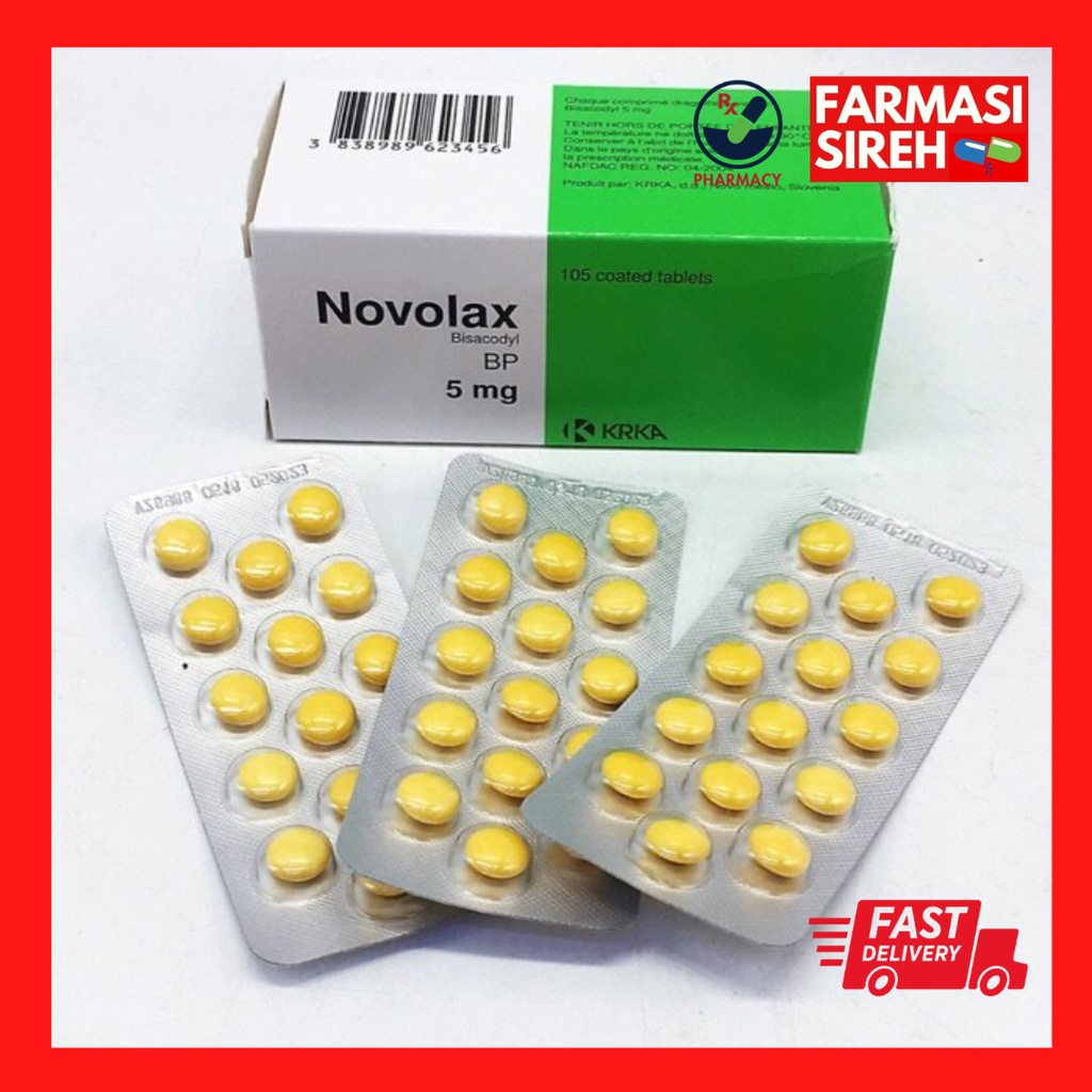 Ubat Pil Sembelit / lawas 15 biji ( Novolax Bisacodyl 5mg Tablet for ...