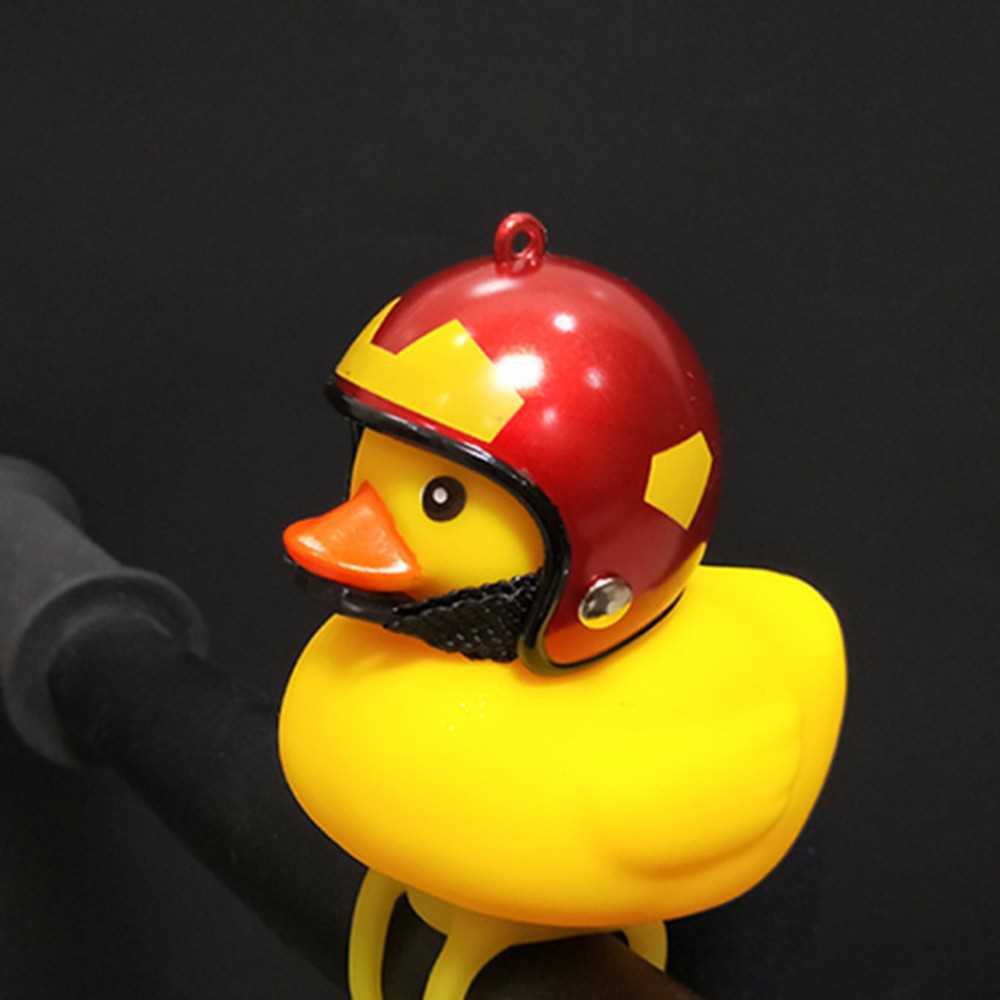 Cute Little Yellow Duck with Helmet LED Light for Bike Motorcycle ...