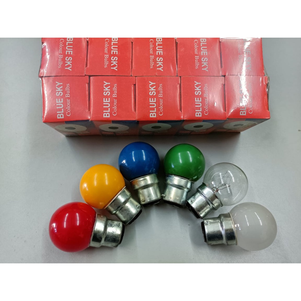 Blue Sky 5W B22 Ping Pong Bulb (Clear/Frosted/Red/Yellow/Green/Blue ...