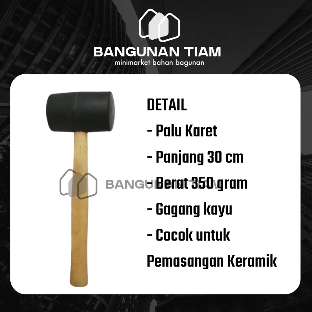 KAYU Rubber HAMMER 16oz 350gram Ceramic Wooden Handle~RUBBER HAMMER ...