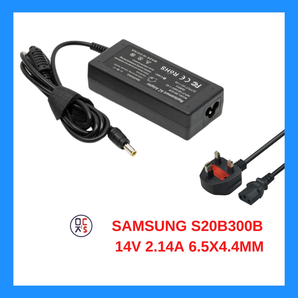 Power Adapter Charger SAMSUNG S20B300B 14V 2.14A 6.5X4.4mm | Shopee ...