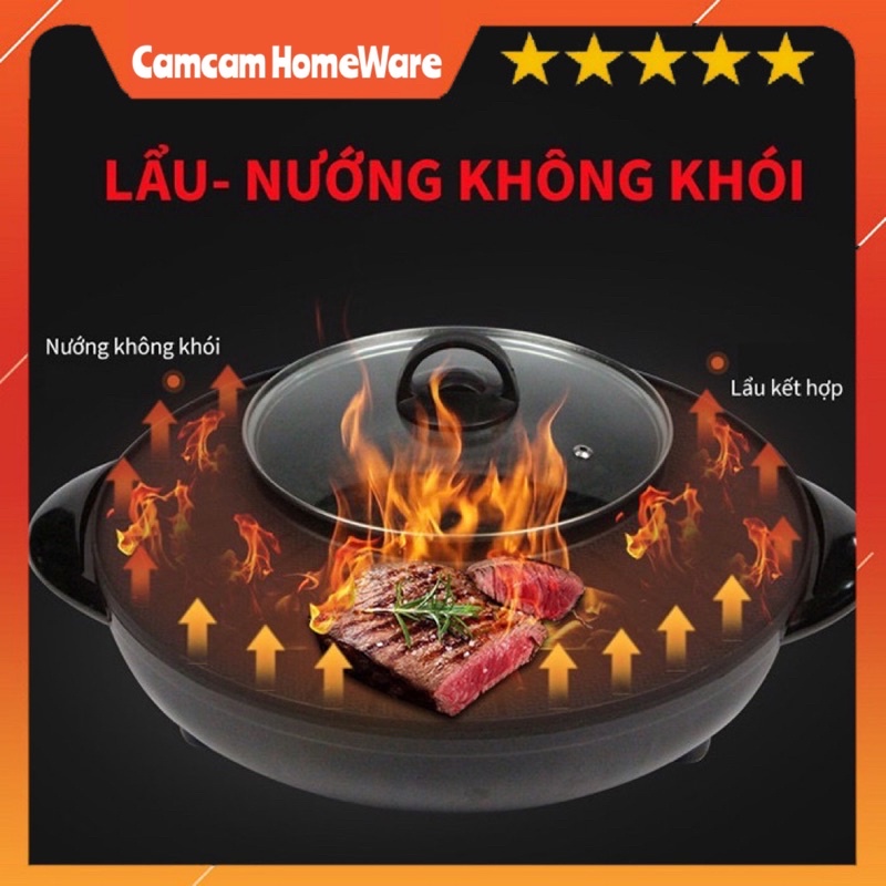 Korean 2 in 1 electric hot pot and grill, multi-function 2-compartment ...