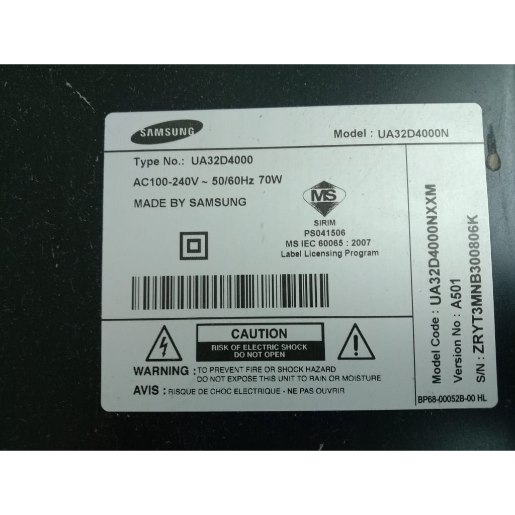 SAMSUNG UA32D4000 COMPLETE BOARD | Shopee Malaysia