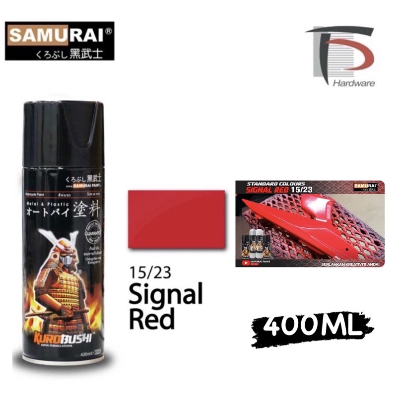 [100% ORIGINAL] SAMURAI STANDARD COLOUR SPRAY PAINT - SIGNAL RED 15/23 ...