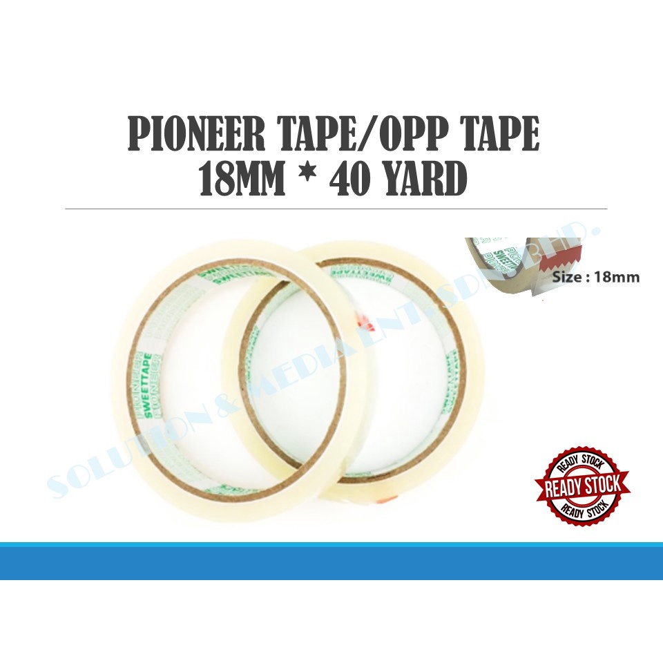 OPP TAPE / PIONEER SWEETTAPE 18MM & 24MM x 40 YARD | Shopee Malaysia