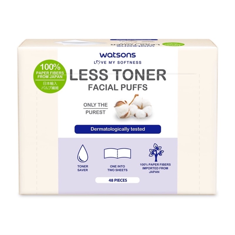 WATSONS Square /Round/Side Sealed Facial Cotton Puff | Shopee Malaysia