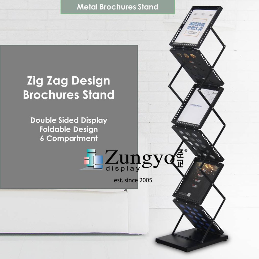Foldable Brochures Leaflet, Magazine Stand with Front & Back ...