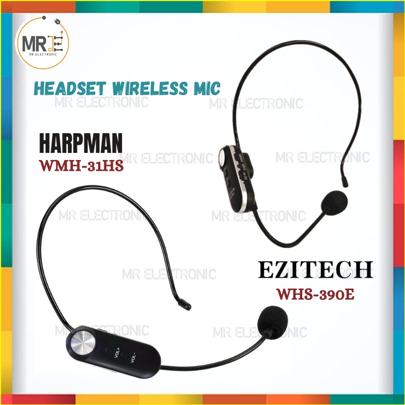 UHF Headset Wireless Mic / Mikrofon Kepala Tanpa Wayar EZITECH WHS-390E ...