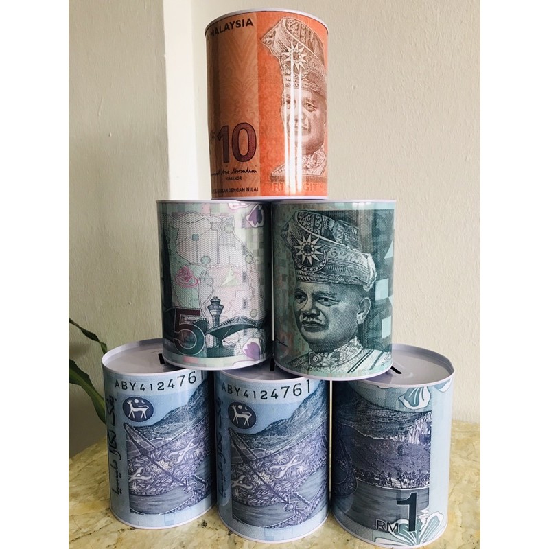 TABUNG DUIT SYILING MATAWANG MALAYSIA RM1, RM5 & RM10 / TABUNG BESI ...
