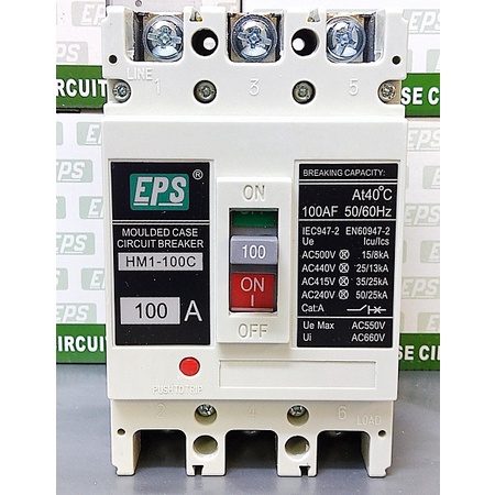 EPS HM1-100C 3 POLE 25KA MCCB EPS HM1-225L 3 POLE 25KA MCCB | Shopee ...
