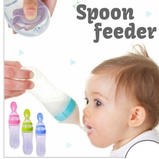 Silicone Baby Food Squeeze Feeder With Spoon Baby Squeeze spoon Feeding ...