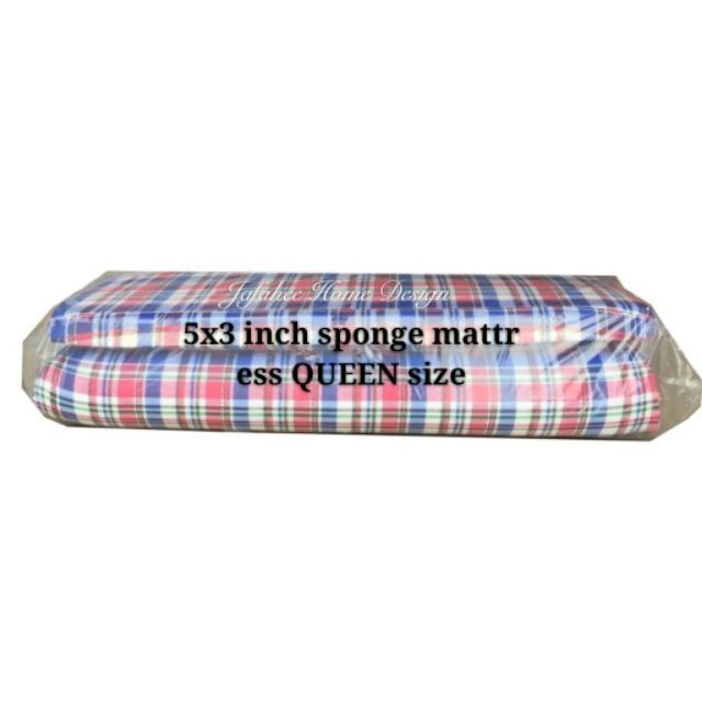 【JFE】 SPONGE MATTRESS QUEEN SIZE ( 5x3/ 5x4 INCH ) Tilam (COLOR RANDOM ...
