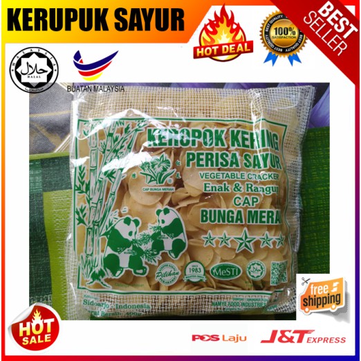 KEROPOK/KERUPUK KERING SAYUR 400G CAP BUNGA MERAH | Shopee Malaysia