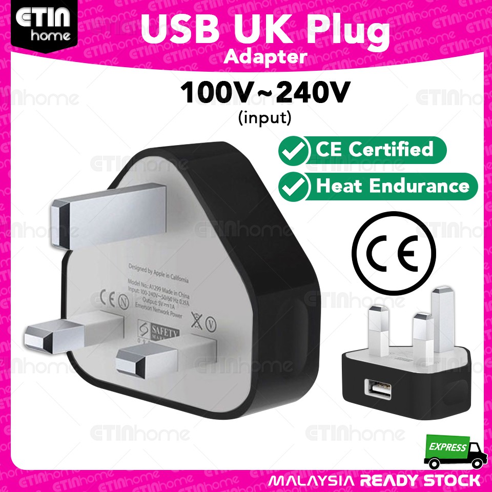 UK Plug 3 Pin USB Plug Adapter Charger Power Plug Wall Socket USB Port ...