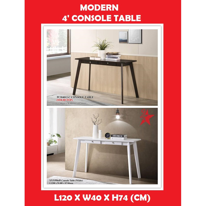 ️chindylim.mall - Ready stock FULL SOLID Console table/ Study table (Cappucino/Hitam) | Shopee ...