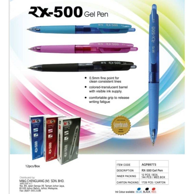 M&G RX-500 Gel Pen 0.5mm ( AGP89773 ) | Shopee Malaysia