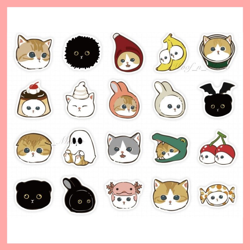 【Ready Stock】20 Pcs Cute Ins Korean Aesthetic Cat WaterProof Sticker ...