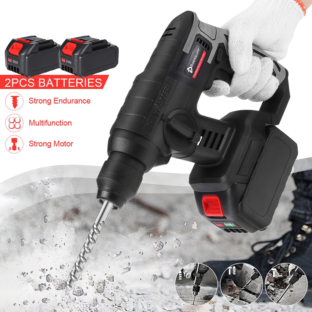 Rechargeable Cordless Electric Rotary Hammer Multifunction Hammer ...