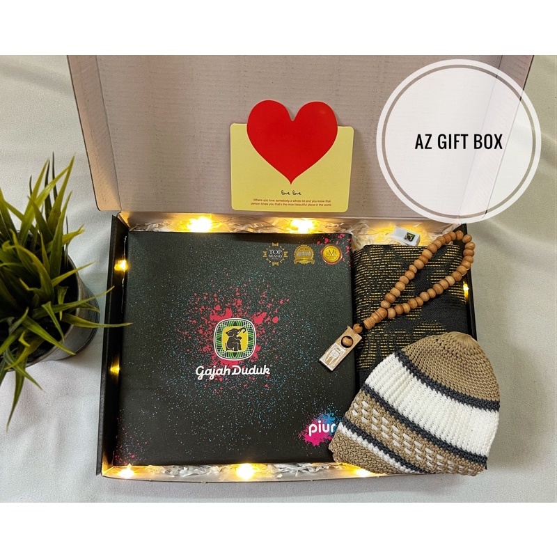 RAMADHAN SURPRISE GIFT BOX KAIN PELIKAT GAJAH DUDUK + SEJADAH + KOPIAH ...