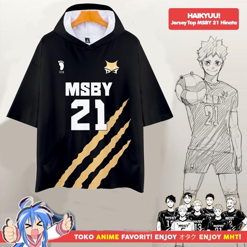 Haikyuu MSBY Jersey Short Sleeve Hoodie Karasuno High School Cosplay ...