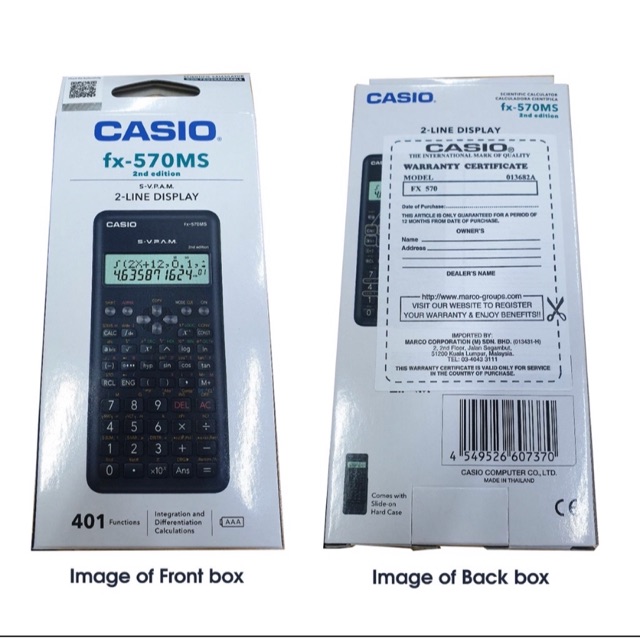 💯 Original CASIO SCIENTIFIC CALCULATOR FX-570MS 2nd edition | Shopee ...