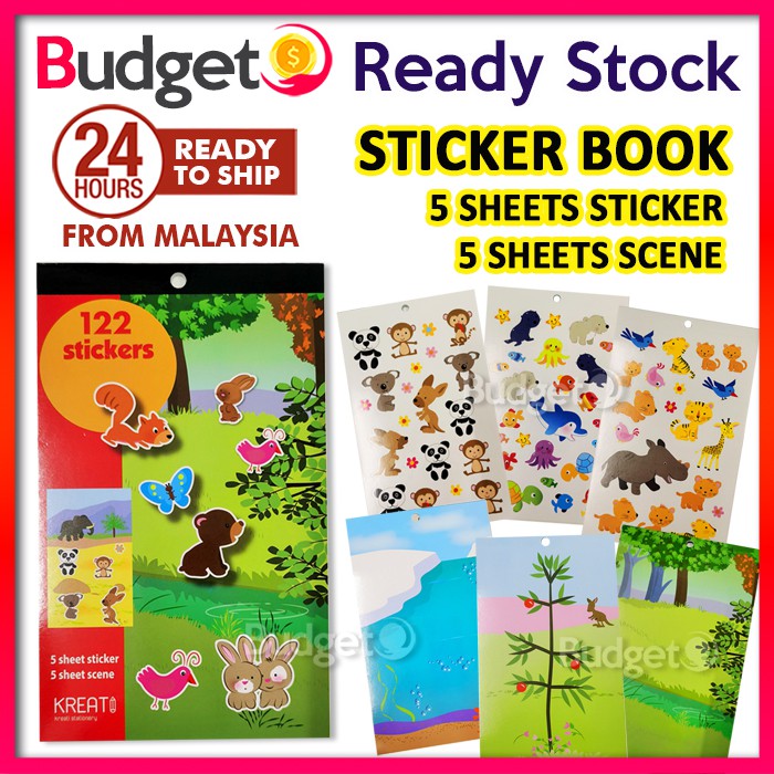Ready Stock*Cute Stickers Album Set Sticker Collection Buku Pelekat ...