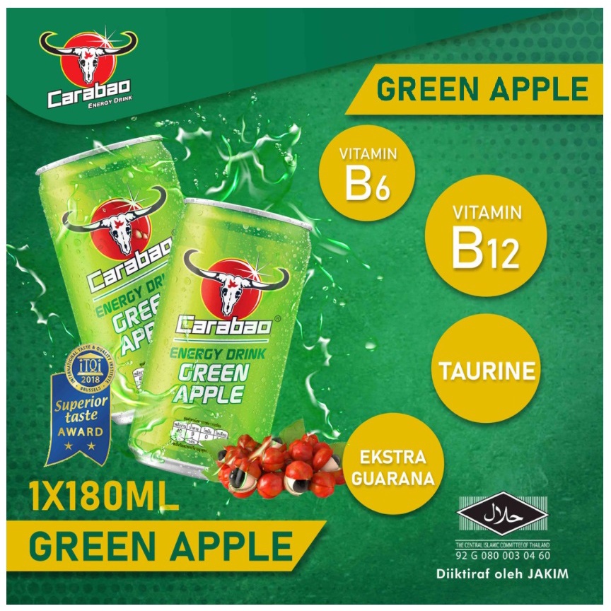 Carabao Energy Drink Green Apple – JMNG