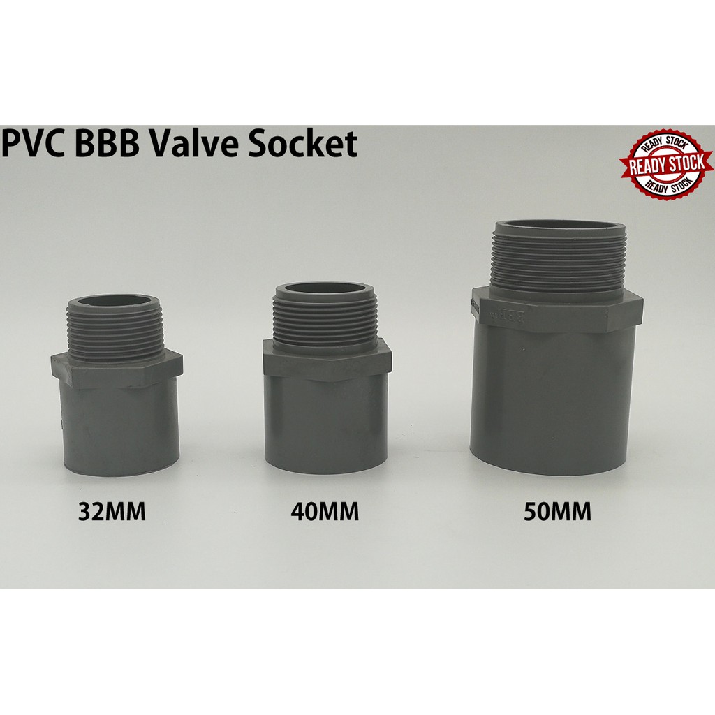 32MM 40MM 50MM PVC PIPE FITTING BRAND BBB (BINA) VALVE SOCKET | PAIP AIR FITTING KELABU | Shopee ...