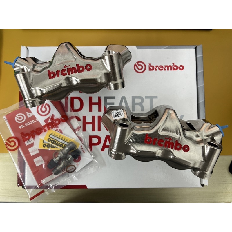 BREMBO GP4RX chrome 108MM 100mm BRAKE CALIPER GP4R-X LEFT RIGHT SET KIRI KANAN ORIGINAL BREMBO ...
