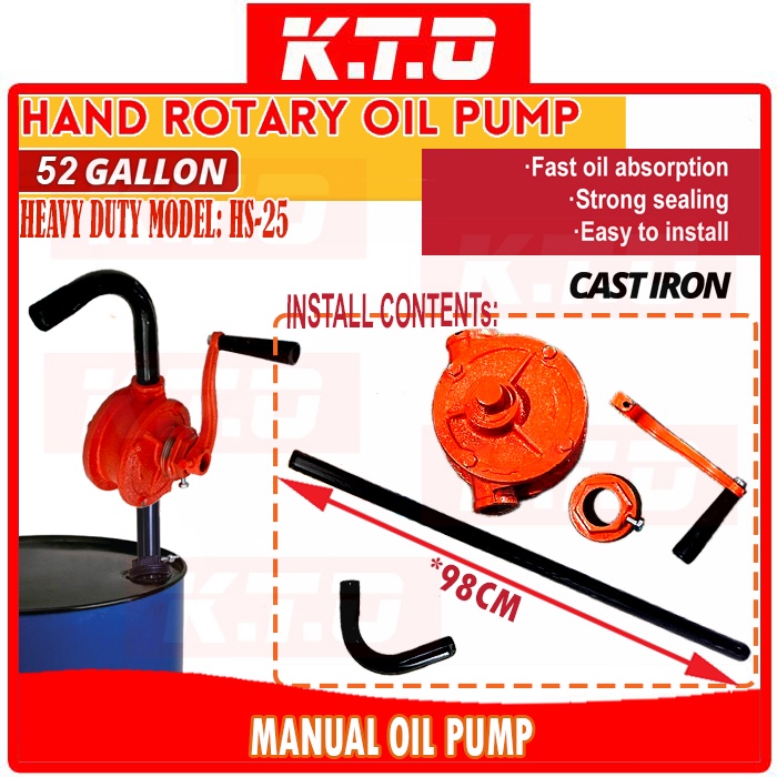 Aluminium / Iron Self Priming Rotary Oil Pump Manual Hand Diesel Fuel ...