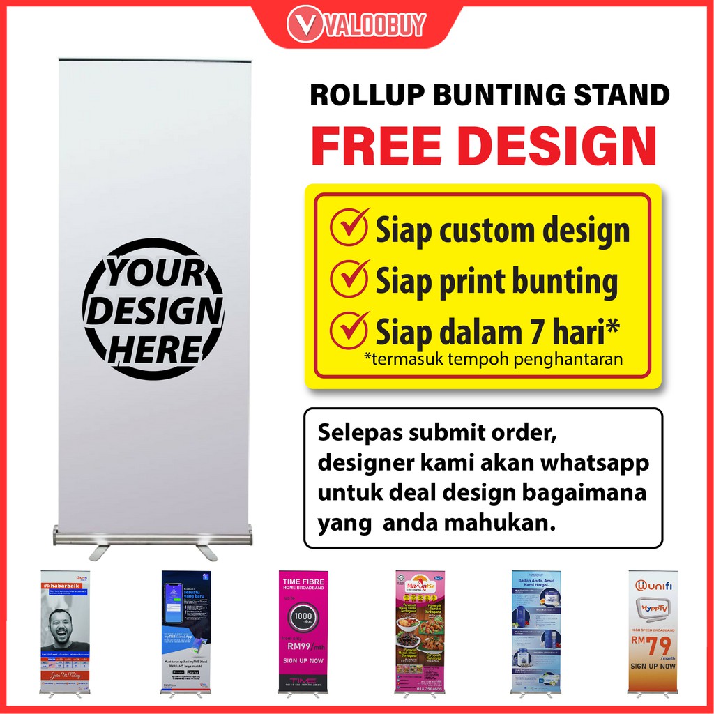 Roll Up Bunting Stand + Bunting Printing | Shopee Malaysia