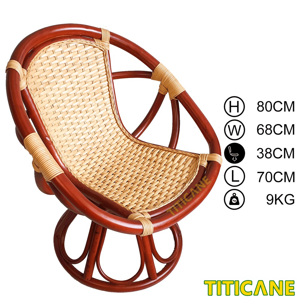 TITICANE Egg Rattan Rotate Chair [ Kerusi Rotan Putar ] | Shopee Malaysia