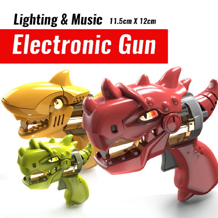Kids Light Music Sound Electric Gun Shark Dinosaur Electronic Toys Kids ...