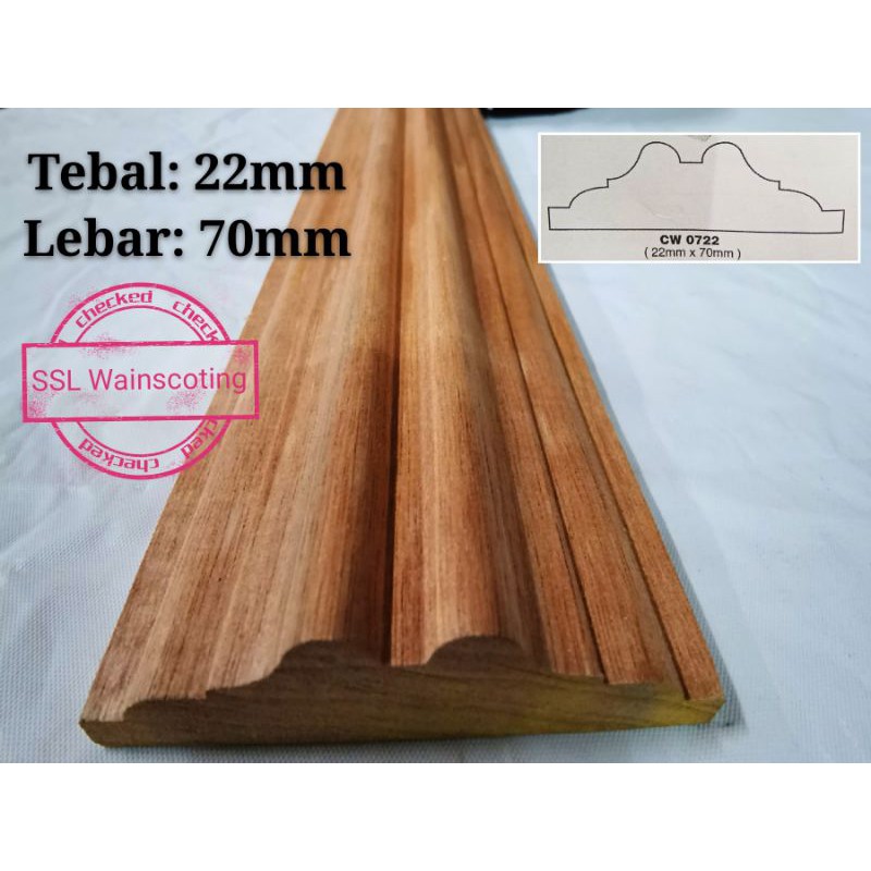 Wainscoting , Luxuly Chair Rail /Wall Moulding /Nyatoh Kayu/Chair Rail ...