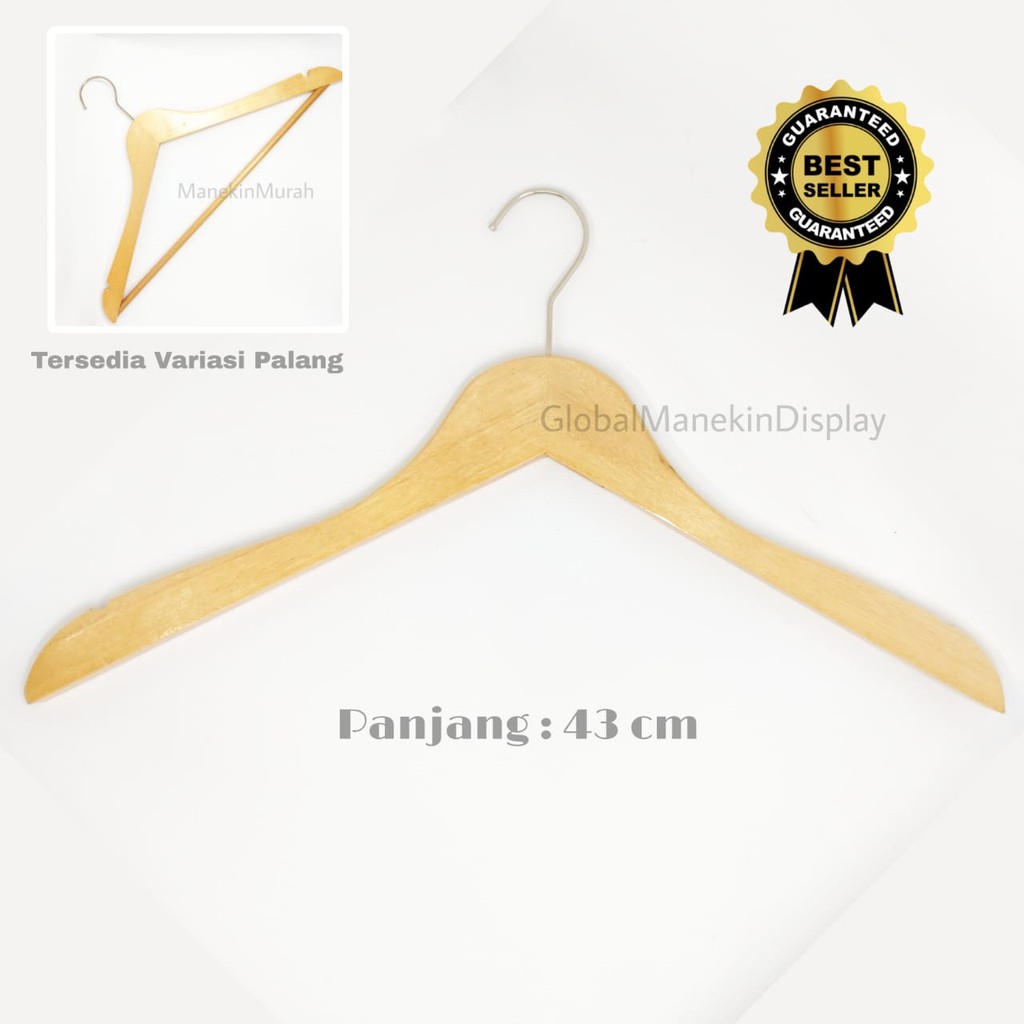 KAYU Wooden Hanger Wooden Clothes Hanger (Adult) | Shopee Malaysia