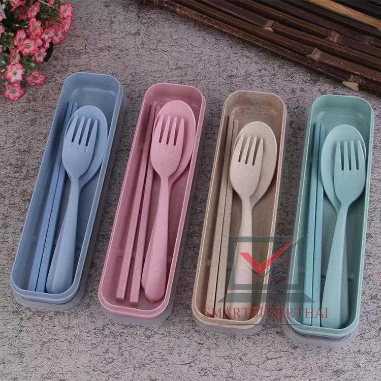 Queen Cutlery + Chopsticks Set With Portable Box 4 Colors To Choose ...