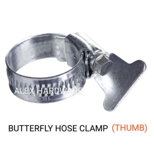 (1-1/4") (18-32mm) Stainless Steel Butterfly Hose Clamp; Clip Steel ...