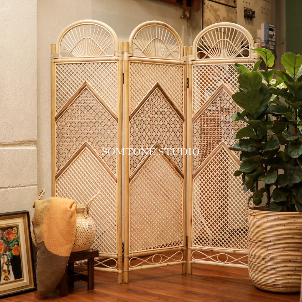 Hotel Rattan Folding Screen Room Divider / Home Decor Interior ...