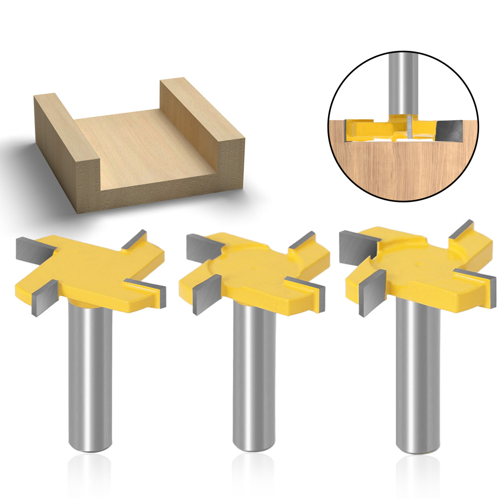 1/2" Shank Spoilboard Surfacing Router Bit, 4 Wings Slab Flattening ...
