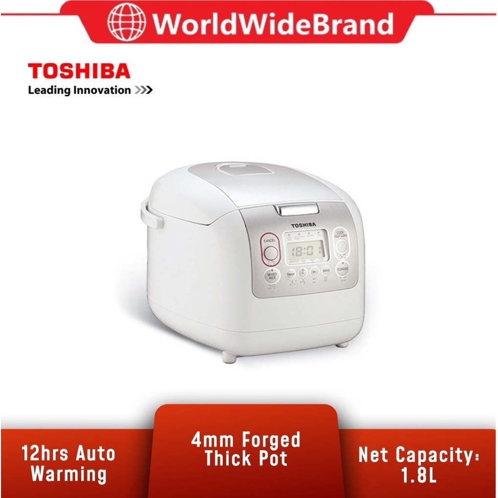 Toshiba Rice Cooker (1.8L) Forged Thick Non-Stick Pot Digital Rice ...