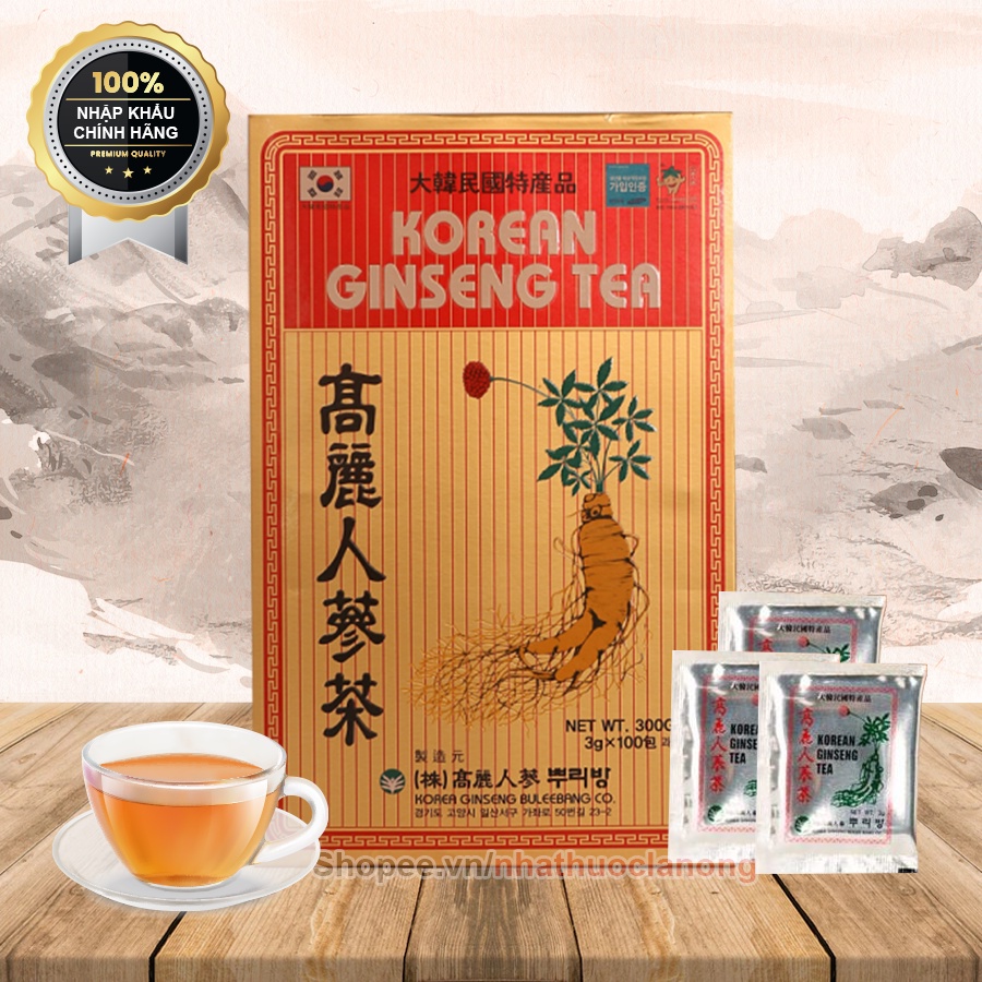 [Genuine]Korean Ginseng Tea Korean Ginseng Tea Box of 100 packs x 3g ...