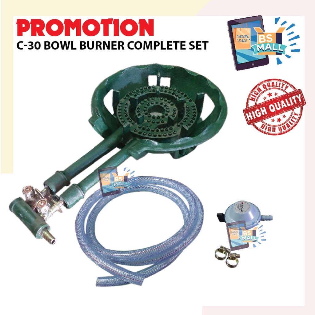 C-30 BS MALL Cast Iron Bowl Burner 2 Fire Control High Pressure Gas ...